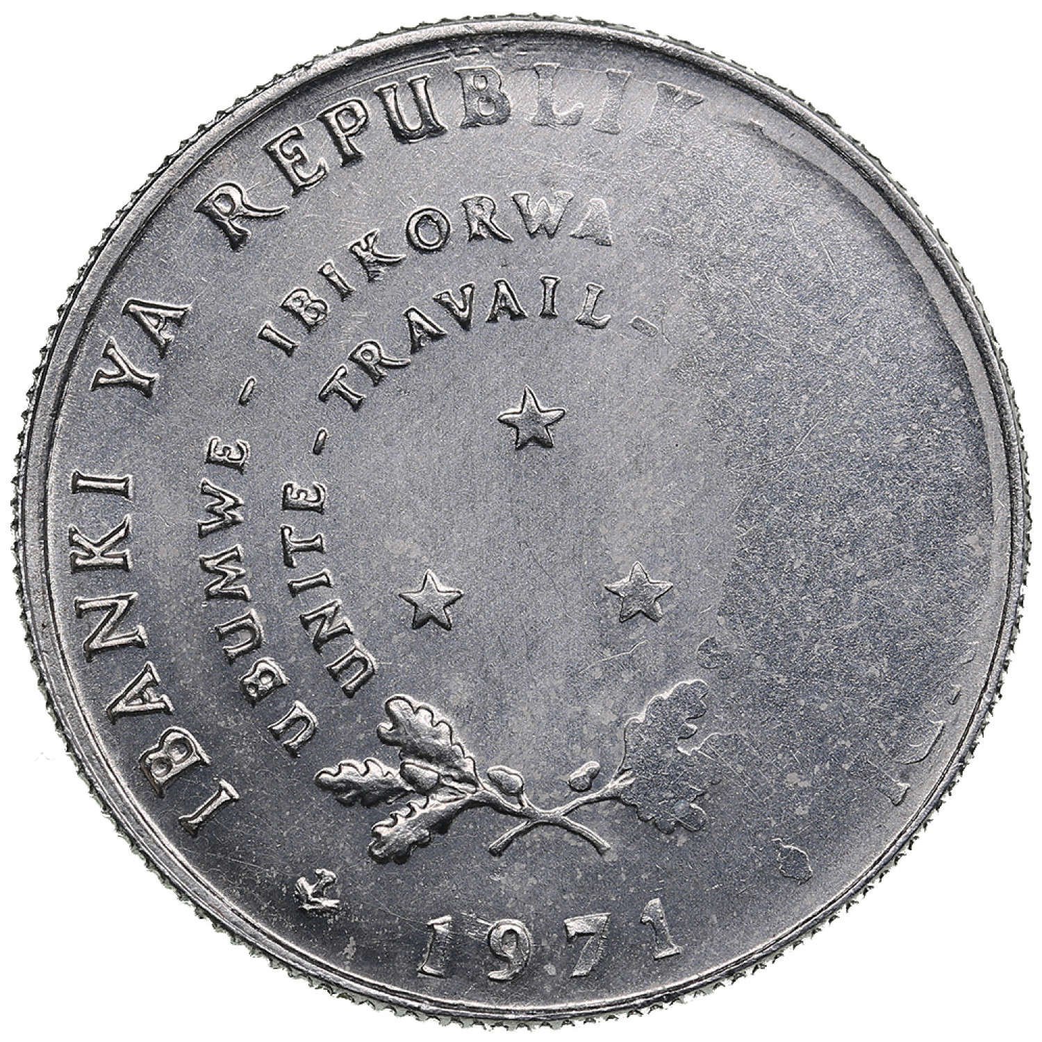 Burundi 5 Francs 1971 - Mint error - Positsioon №614. Oksjon Coins.ee