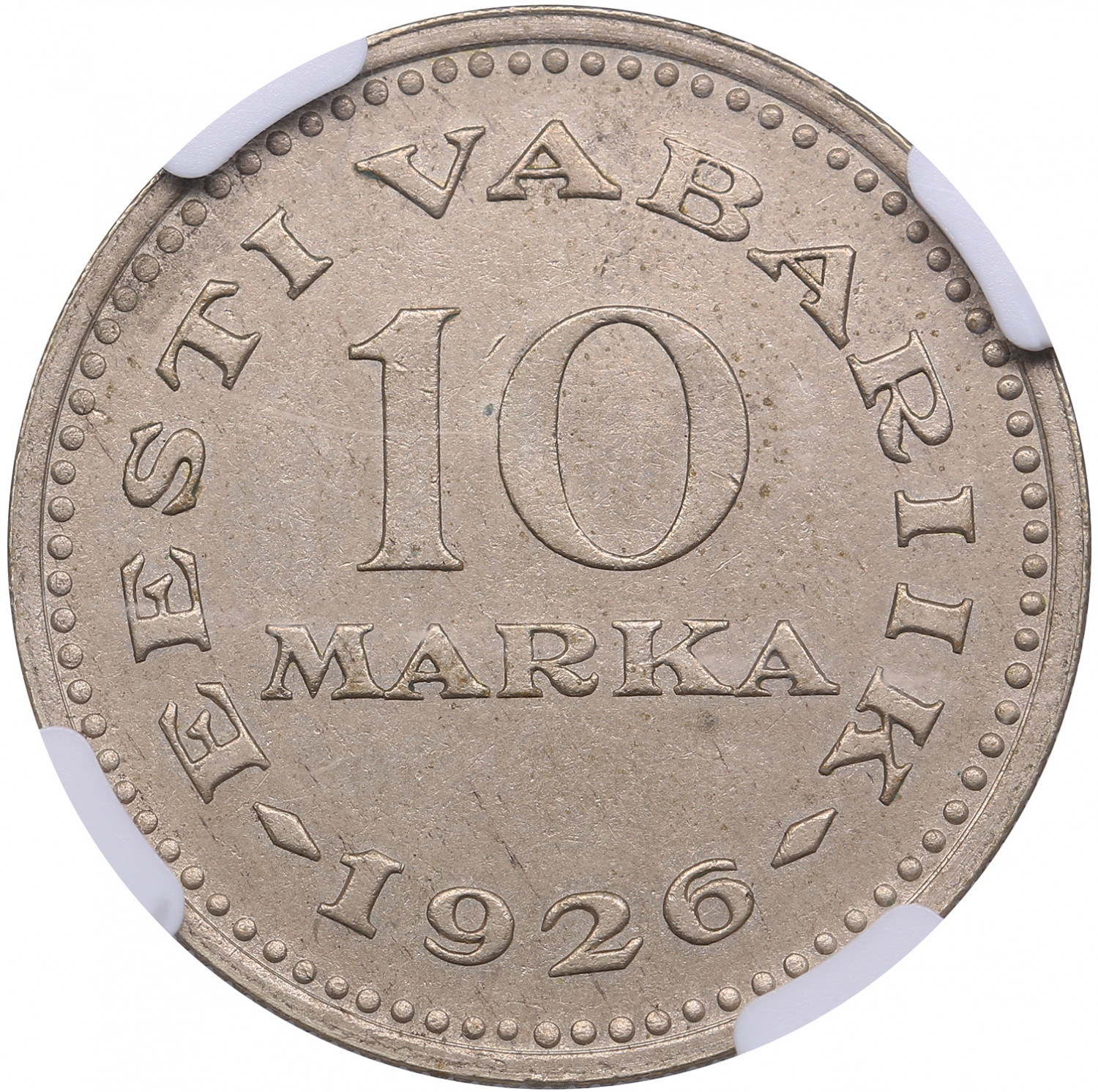 Estonia 10 Marka 1926 - NGC MS 62 - Positsioon №751. Oksjon Coins.ee