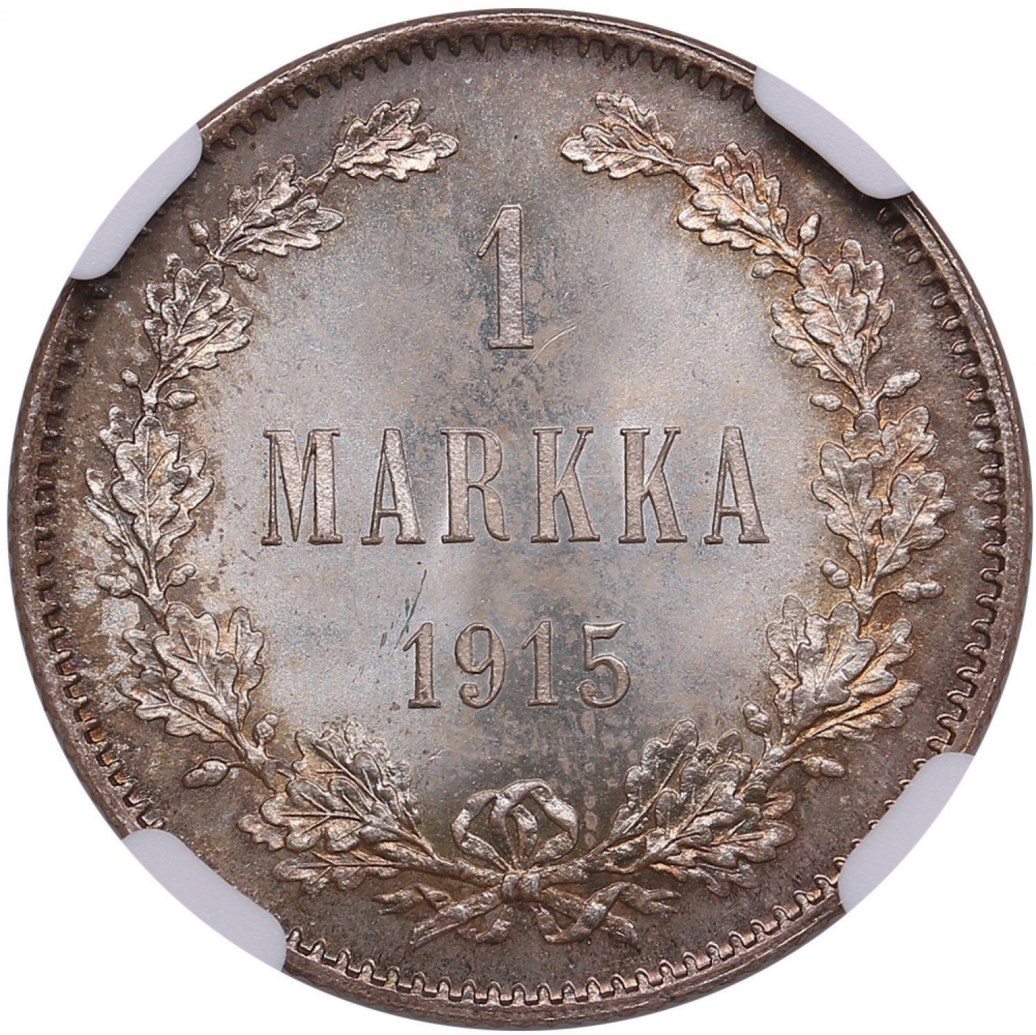 Finland (Russia) 1 Markka 1915 S - Nicholas II (1894-1917) - NGC MS 66 ...