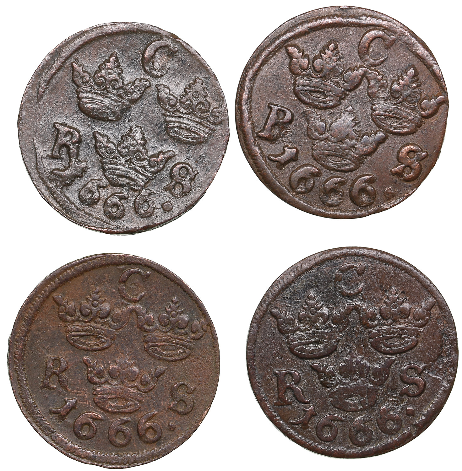 Sweden 1/6 Öre 1666 (4) - Positsioon №656. Oksjon Coins.ee