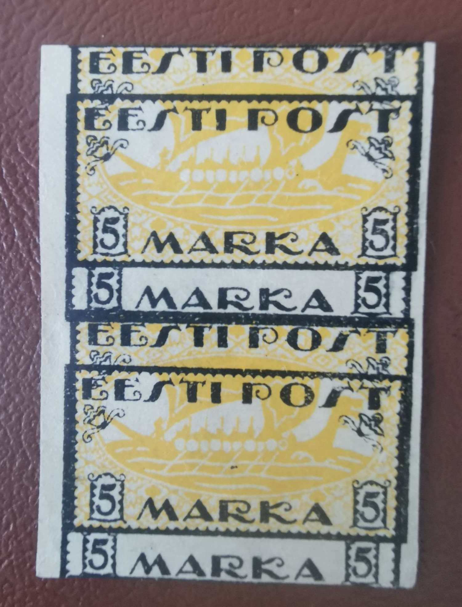 Estonia stamp Proof 5 Marka Viikinglaev - Pair - Double print ...