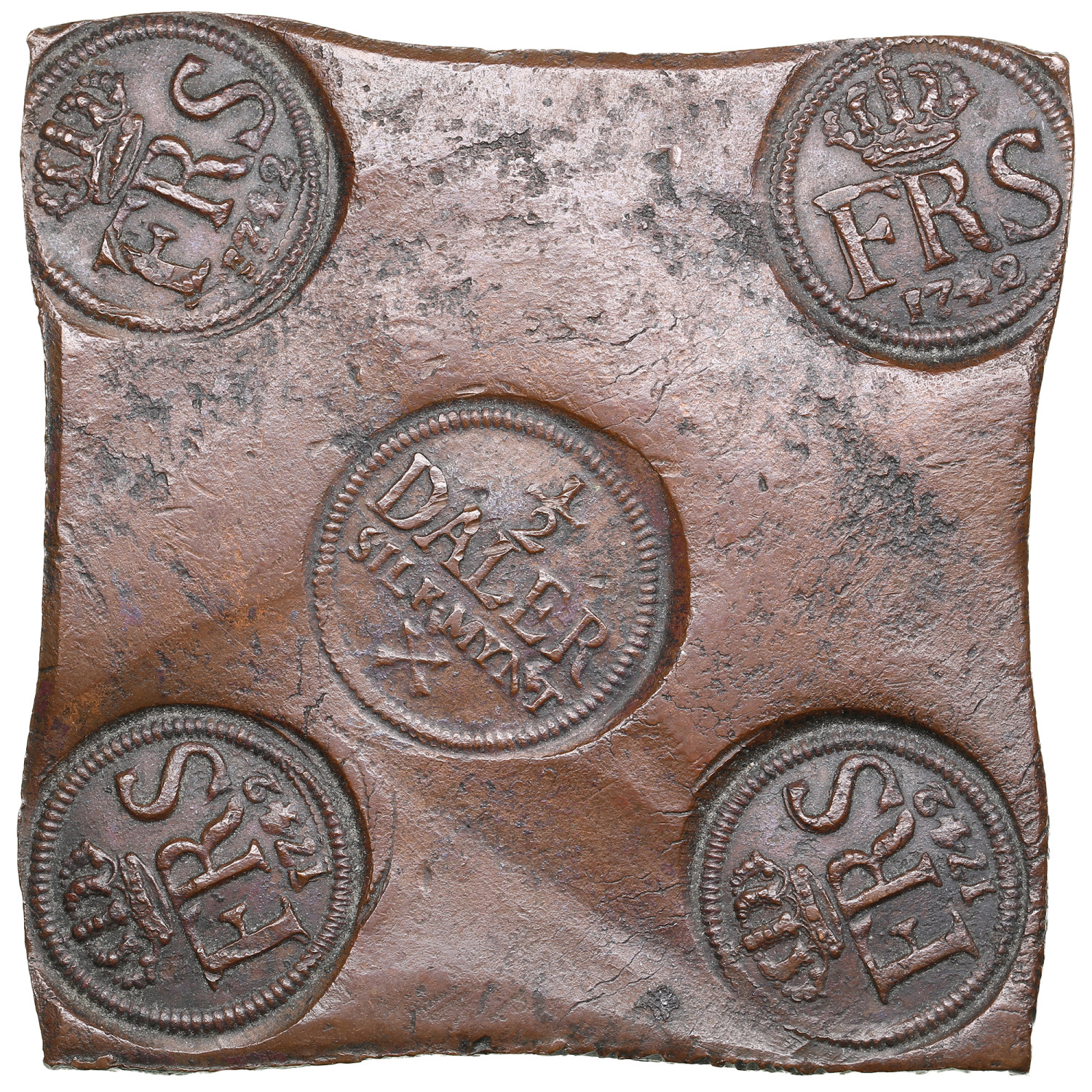 Sweden (Avesta) ½ Daler Silvermynt 1742 Plate Money – Fredrik I (1720 ...