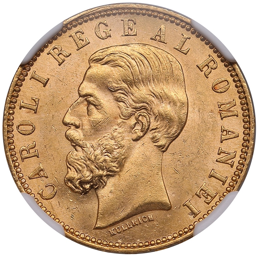 Romania (Bucharest) 20 Lei 1890 - Carol I (1881-1914) - NGC MS 63 - Lot ...