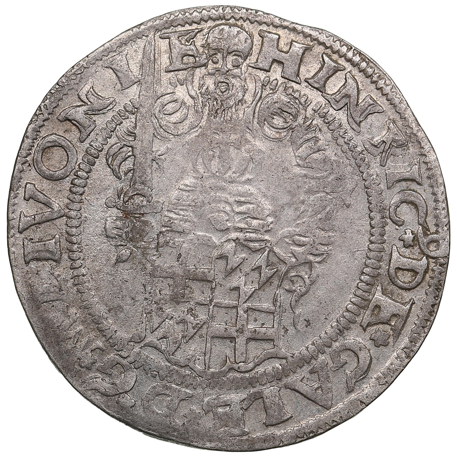 Livonian Order (Riga) ½ Mark 1557 - Heinrich von Galen (1551-1557 ...