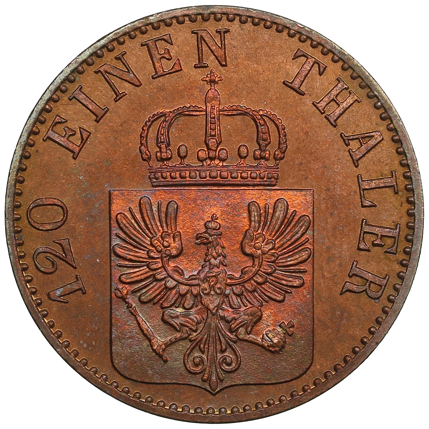 German States, Kingdom of Prussia (Berlin) 3 Pfennige 1861 - Wilhelm I ...