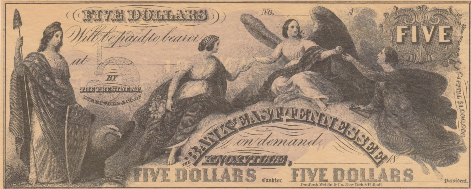 USA, East Tennessee 5 Dollars 18xx - Lot №4586. Auction Coins.ee