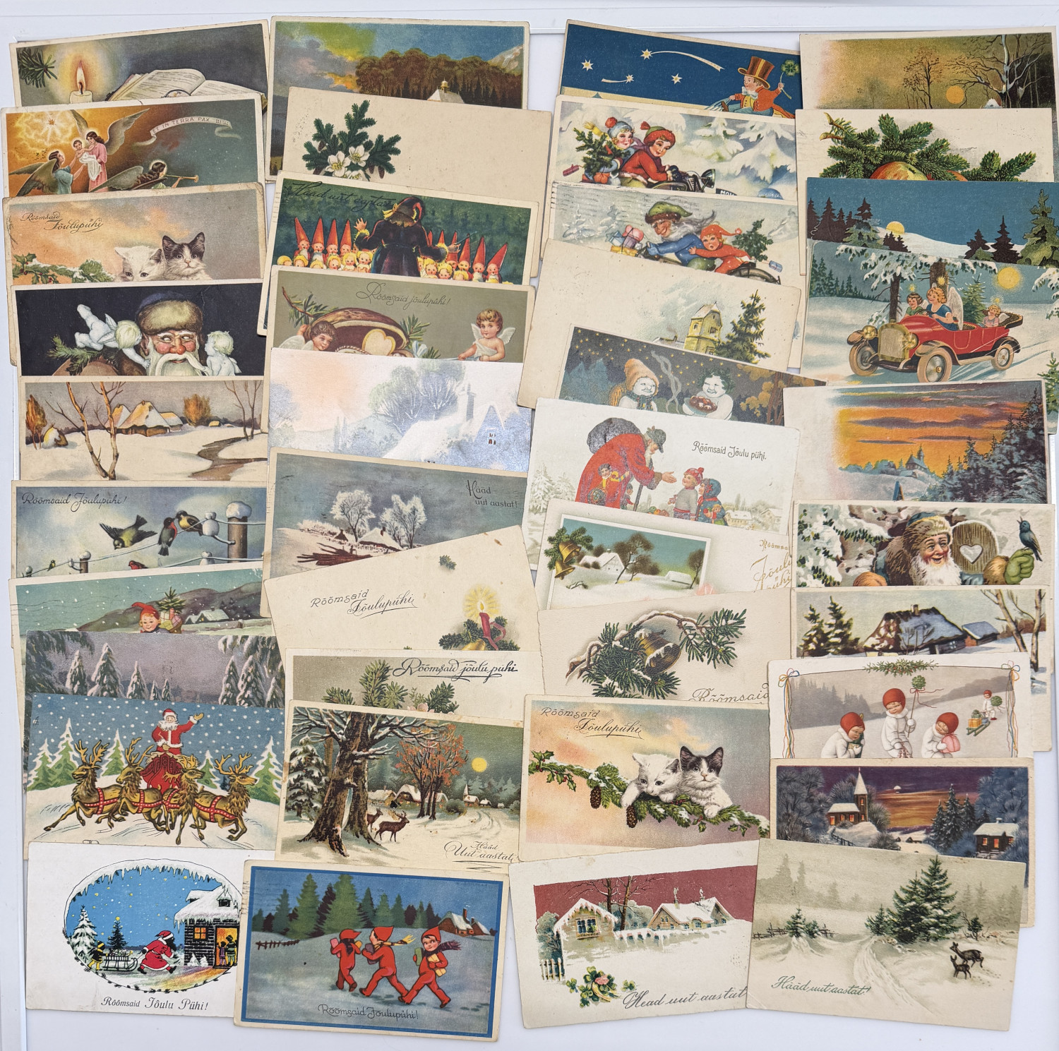 Group of Postcards with Stamps: Mostly Estonia, Christmas and New Year ...